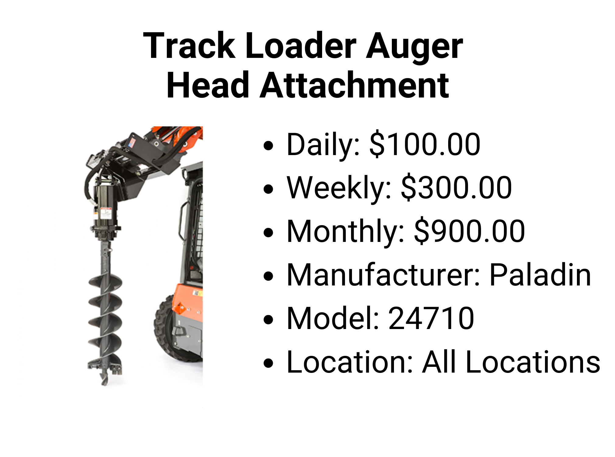 Track Loader Auger Head Attachment | Krebs Kubota